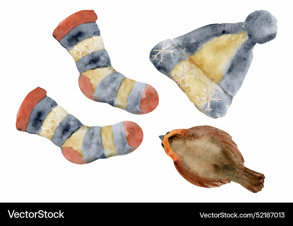 Hand drawn watercolor knitted handmade beige Vector Image
