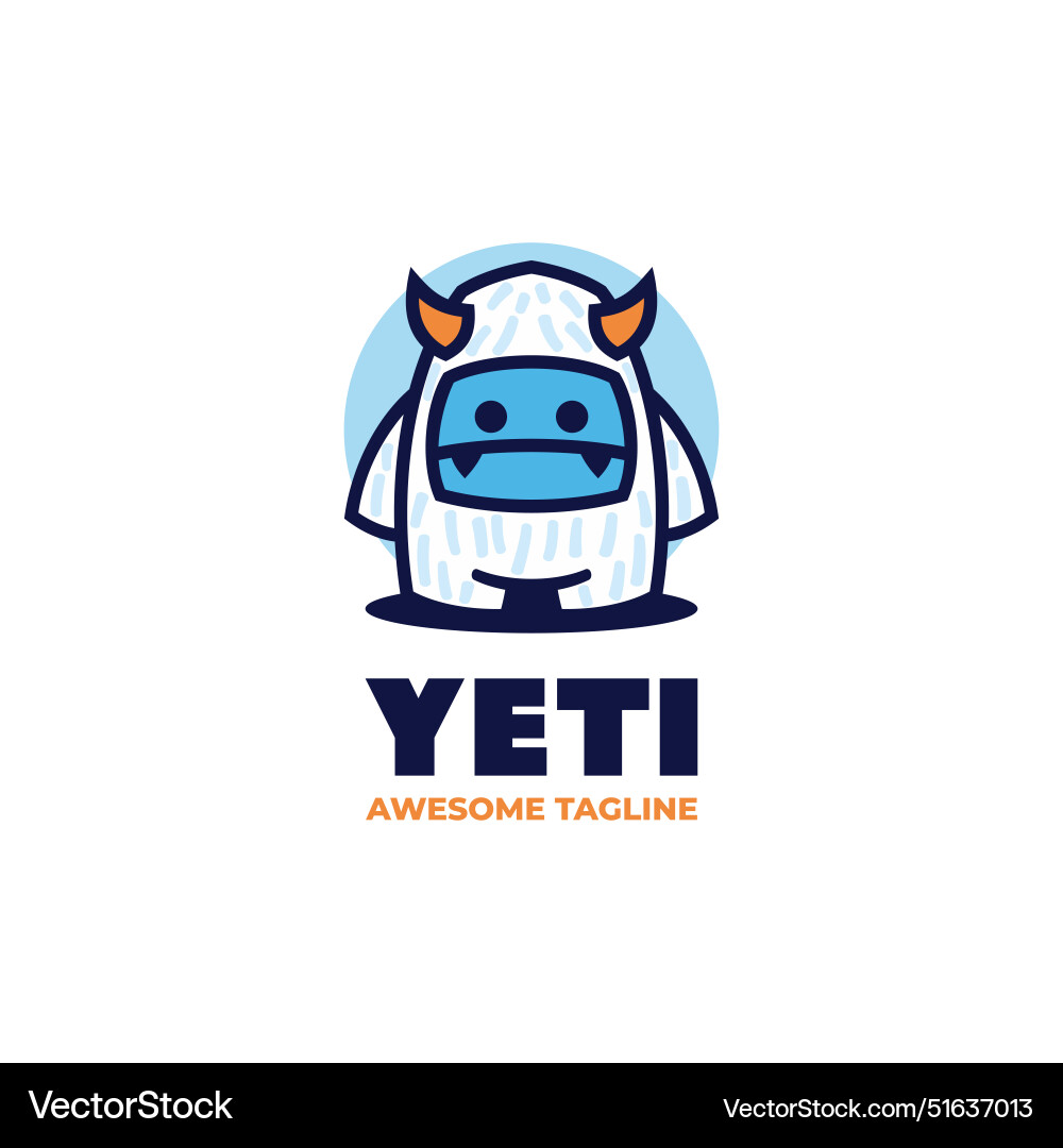 Logo yeti mascot cartoon style Royalty Free Vector Image