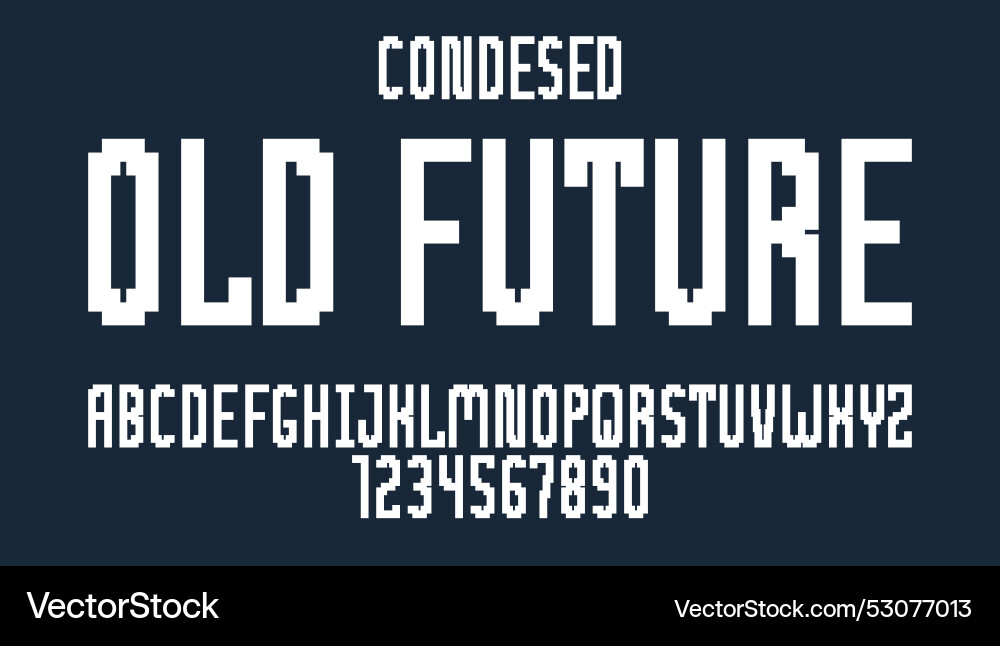 Minimal geometric cyberpunk font typeface Vector Image
