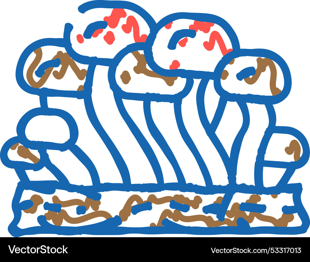 Shimeji Pilz-Symbol doodle Lizenzfreies Vektorbild