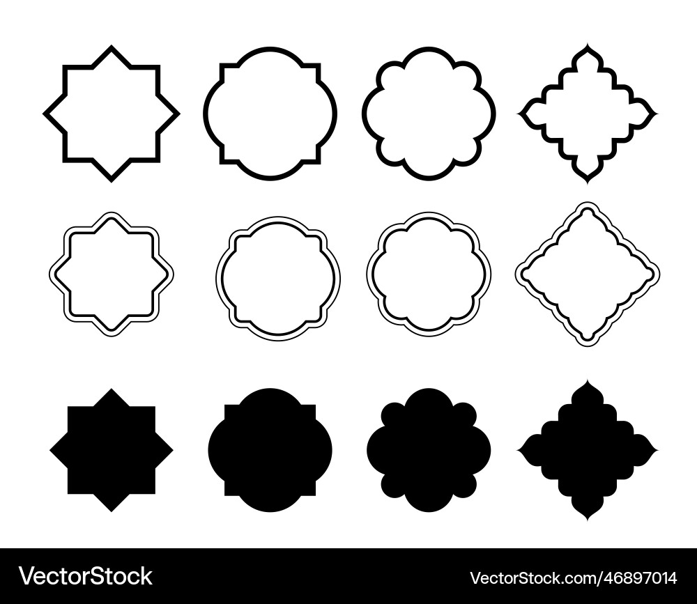 Arabic shape traditional islamic style silhouettes