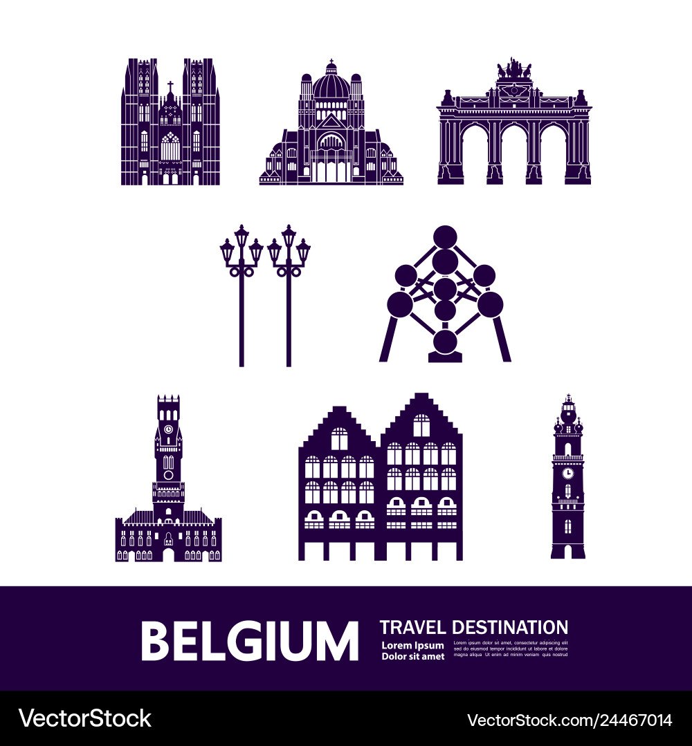 Belgium travel destination Royalty Free Vector Image