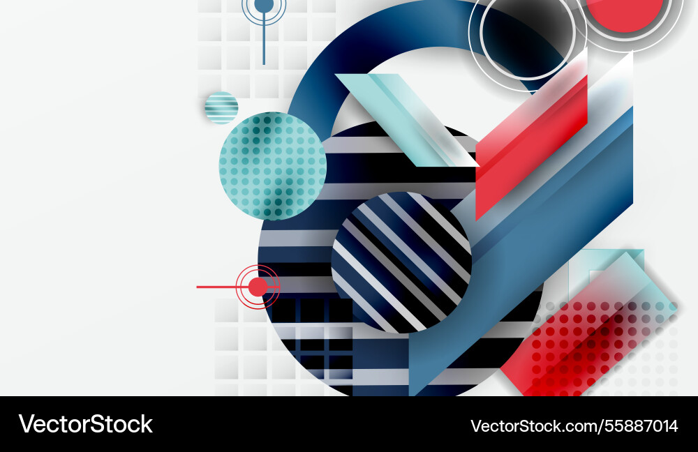Complex geometric background with circles and Vector Image