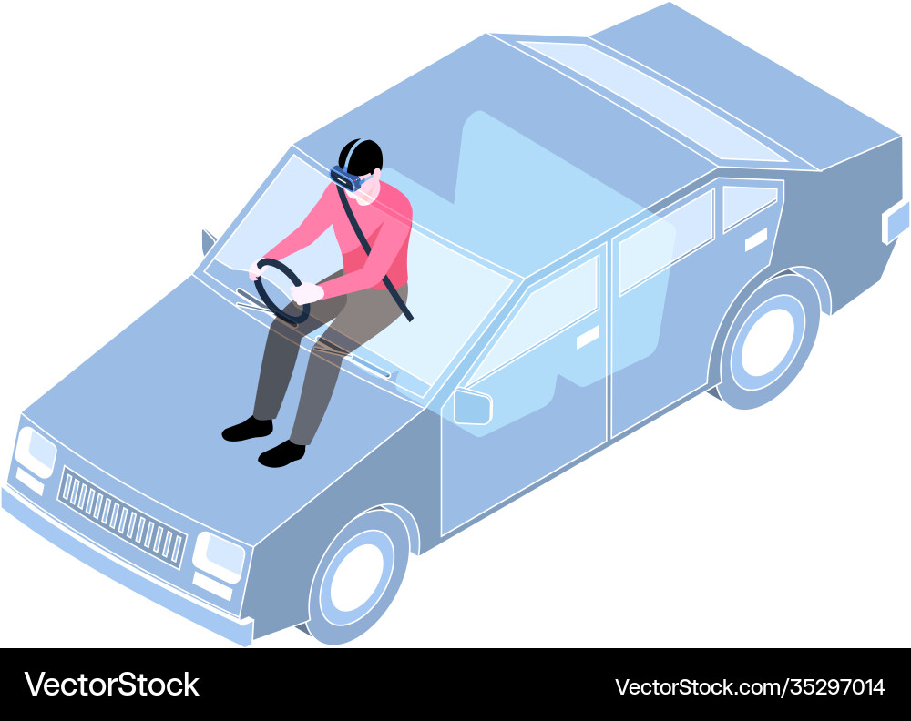 Isometric virtual reality simulator Royalty Free Vector