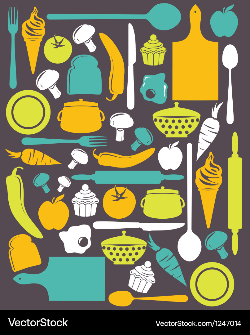 Kitchen Icon Set Royalty Free Vector Image - VectorStock