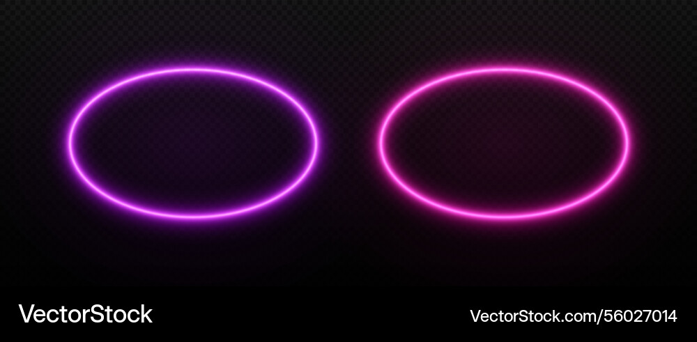 Oval neon glow frame ellipse border light Vector Image
