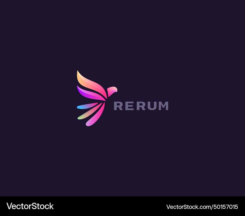 Abstract bright gradient bird logo creative Vector Image