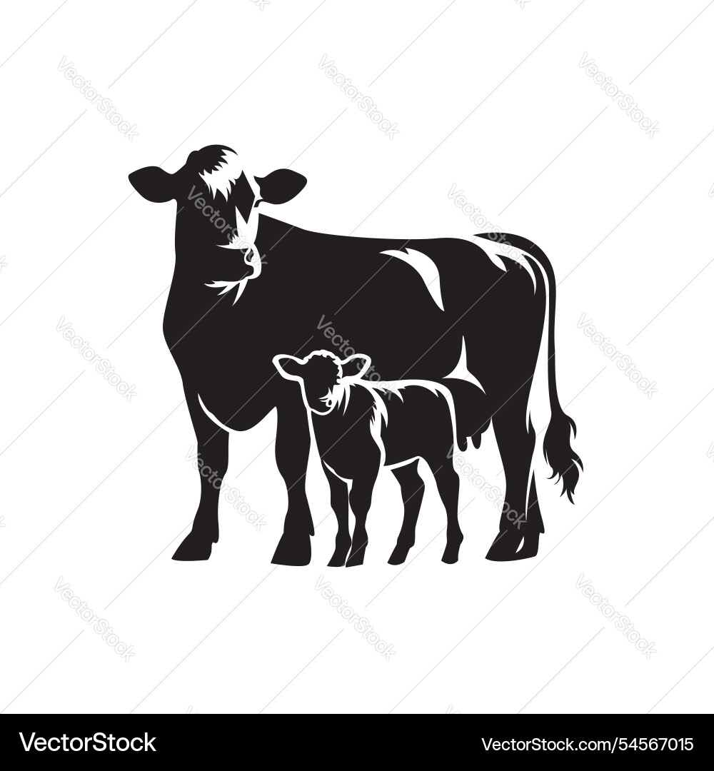 Angus Cow and Calf Royalty Free Vector Image - VectorStock