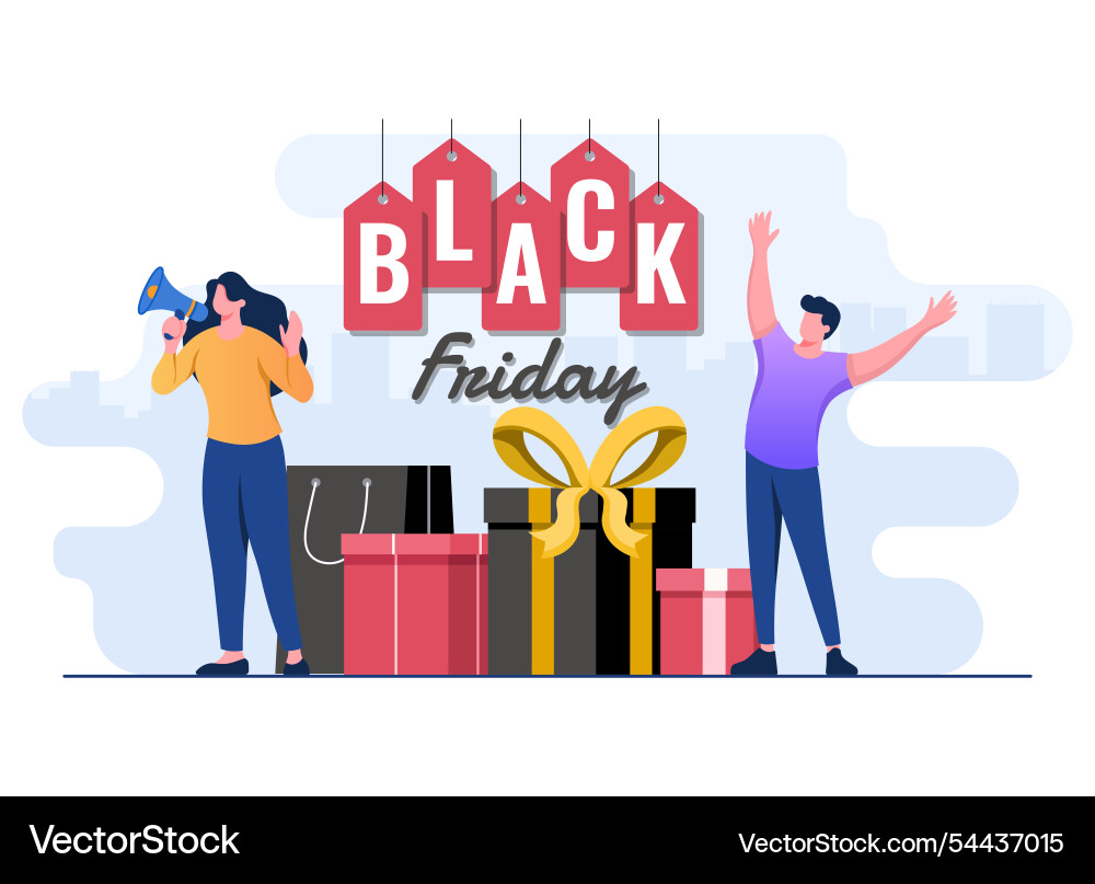 Black friday big sale concept flat template happy Vector Image