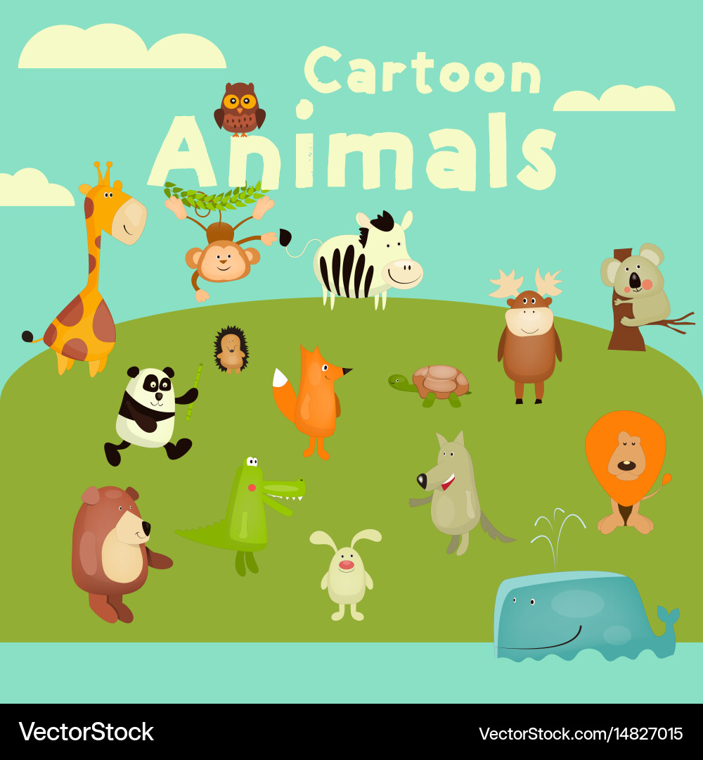 Cartoon animals set Royalty Free Vector Image - VectorStock