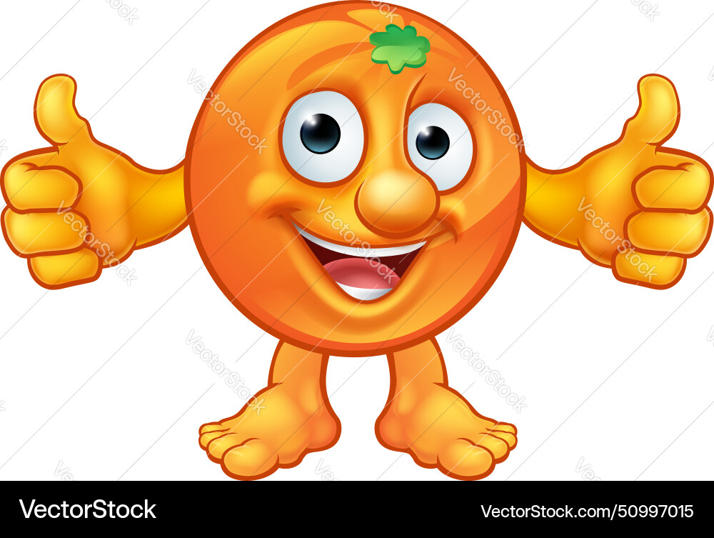 Cartoon orange fruit character mascot Royalty Free Vector