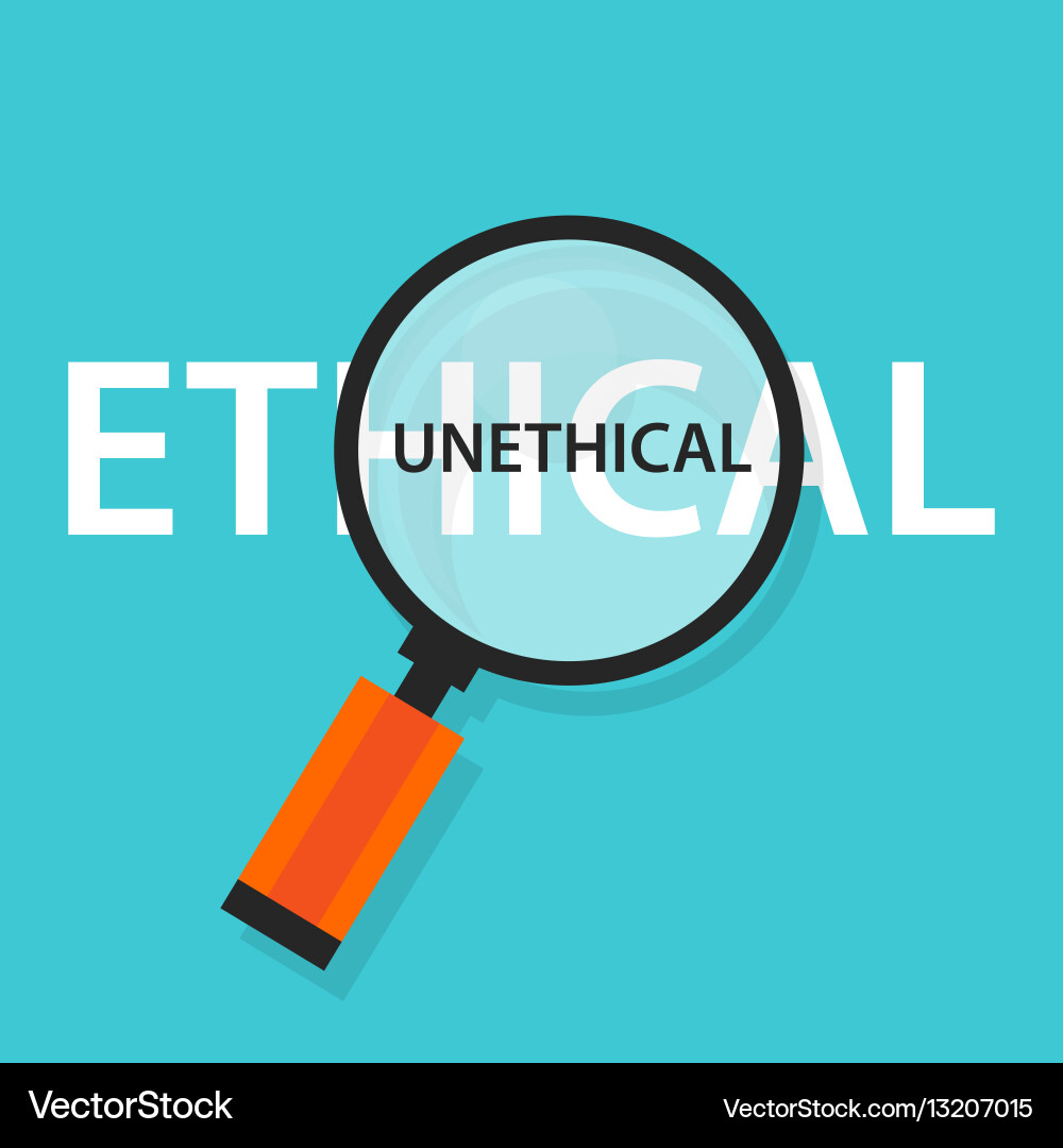 Ethical unethical concept comparison for moral Vector Image