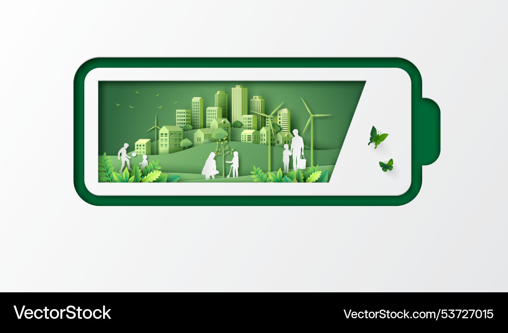 Sustainable green power solutions Royalty Free Vector Image