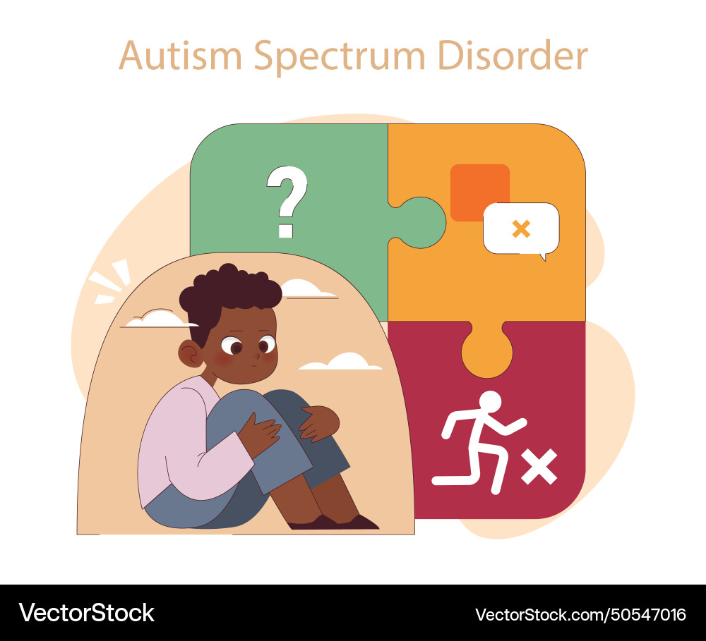 Autism spectrum disorder concept Royalty Free Vector Image
