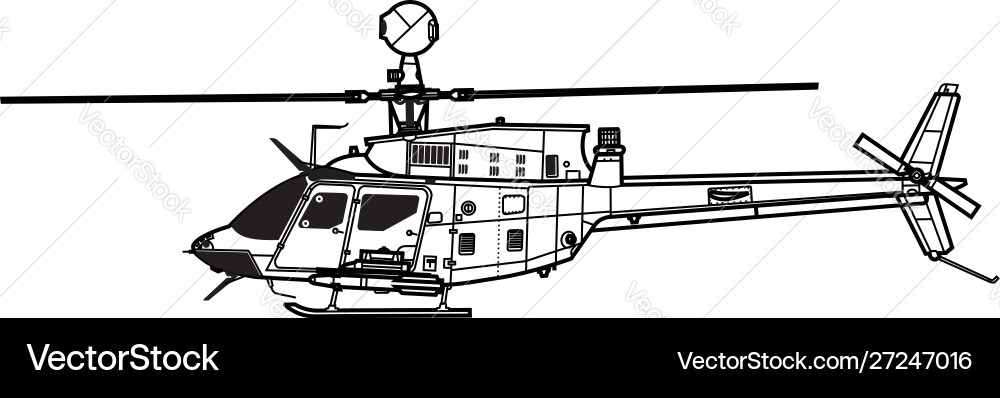 Bell OH-58D Kiowa Warrior Helicopter Royalty Free Vector