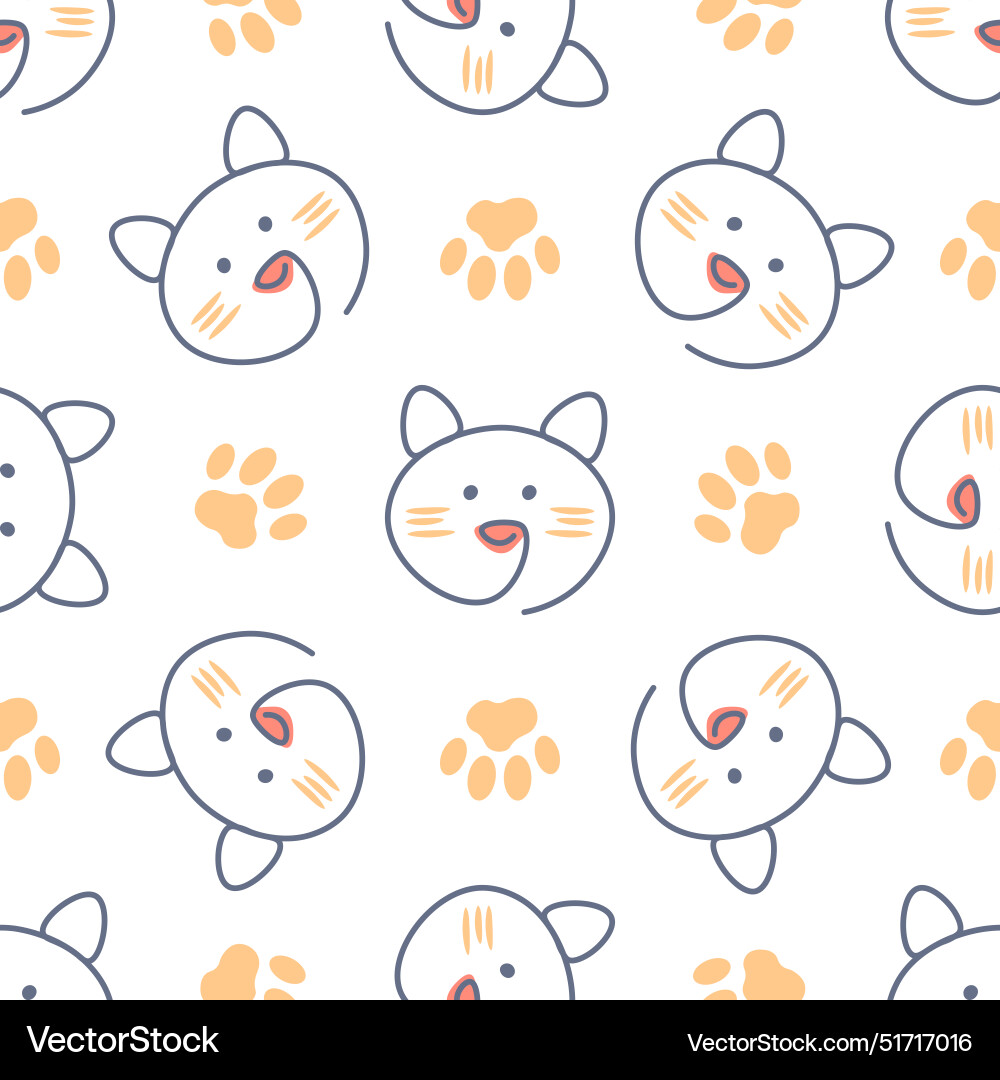 Cat head on white background Royalty Free Vector Image