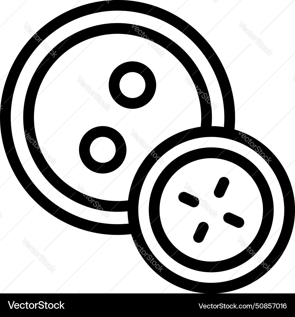 Clothes button kit icon outline attire Royalty Free Vector