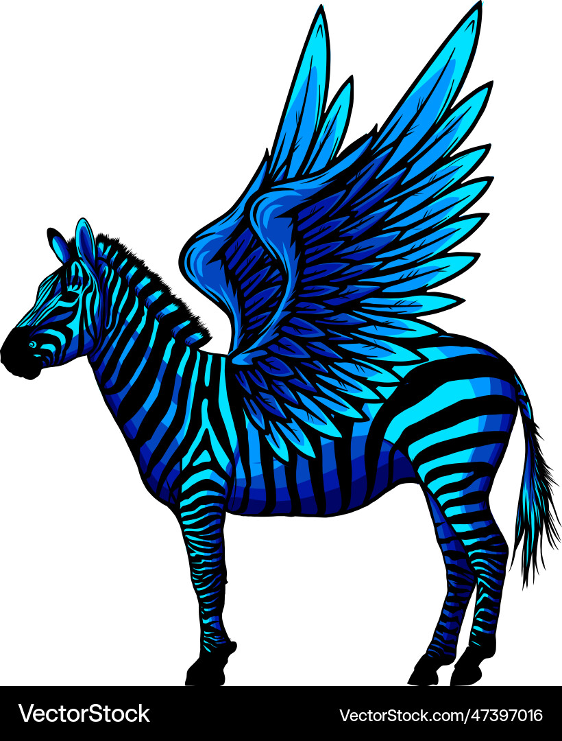 Cute zebra with wings Royalty Free Vector Image