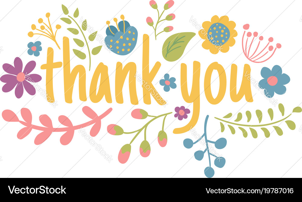 Floral Thank You Arrangement Royalty Free Vector Image
