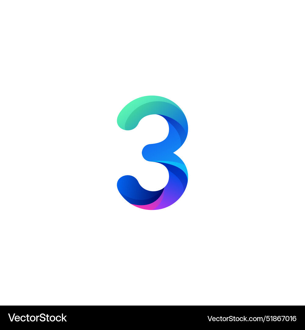 Gradient number logo design Royalty Free Vector Image