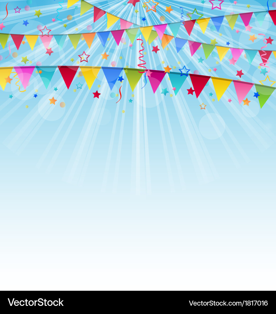 Holiday background with birthday flags Royalty Free Vector