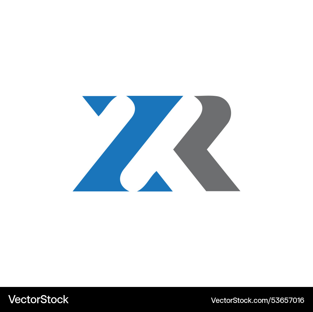 Initial zr letter logo design template Royalty Free Vector