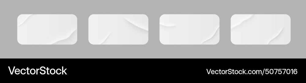 White stickers glued paper patches Royalty Free Vector Image