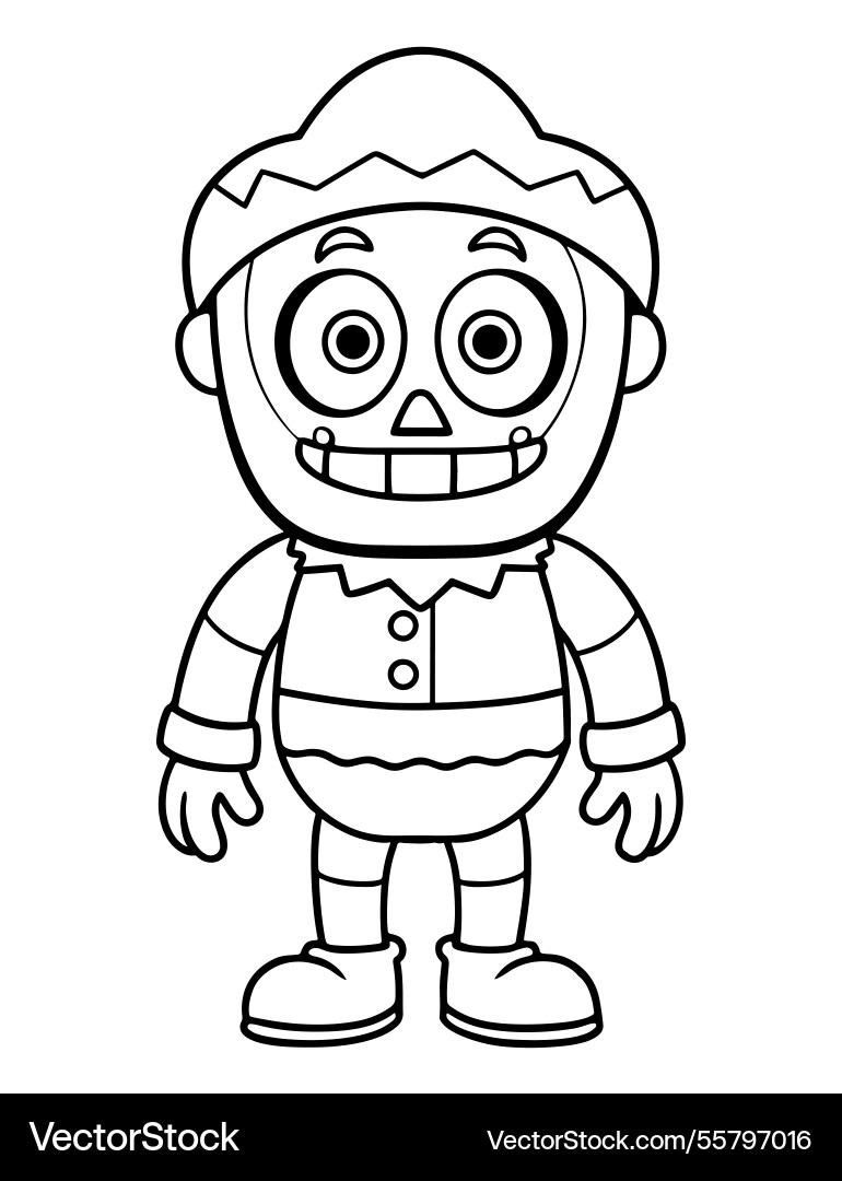 Zombie apocalypse coloring page for kids Vector Image