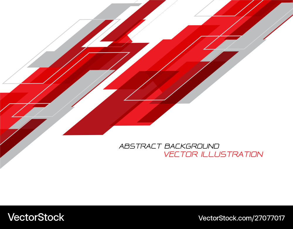 Abstract red grey geometric on white with blank Vector Image