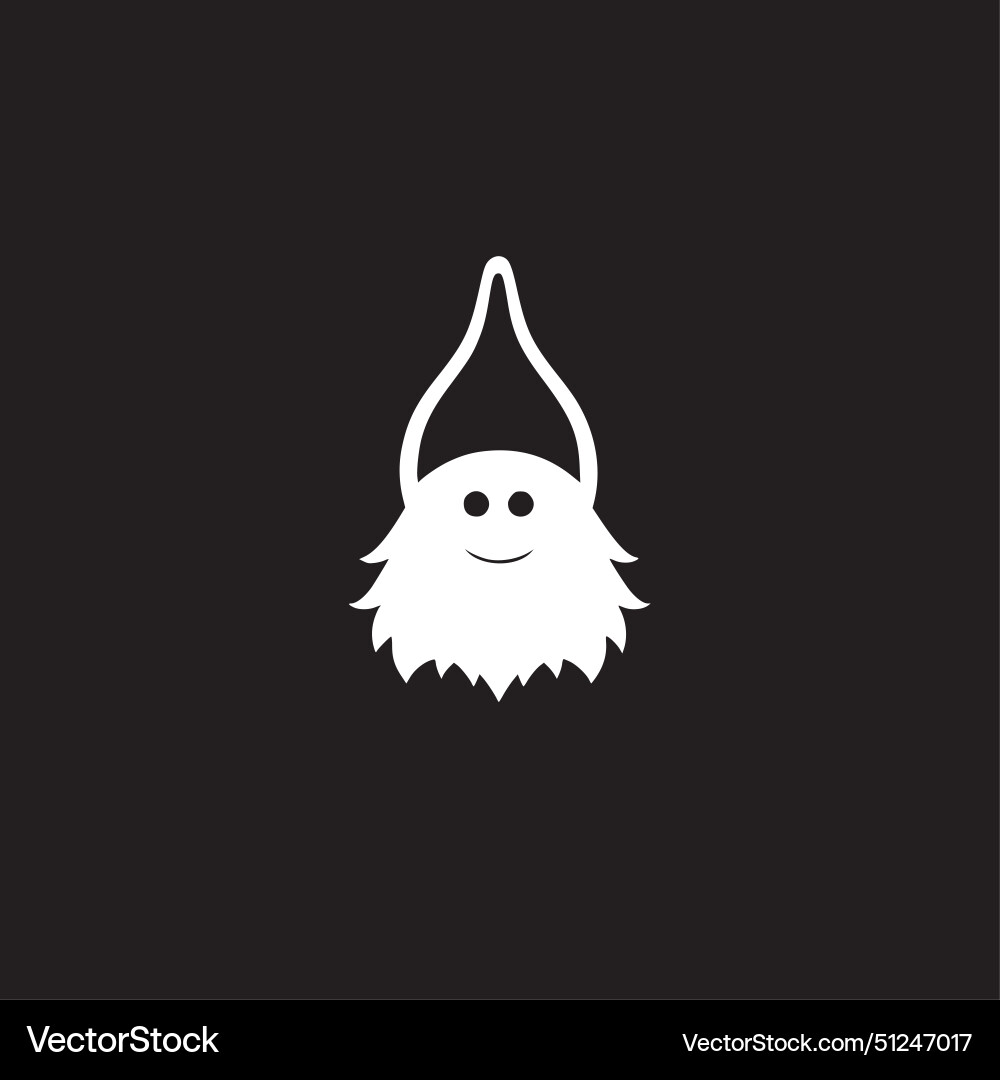 Gnome - black and white Royalty Free Vector Image