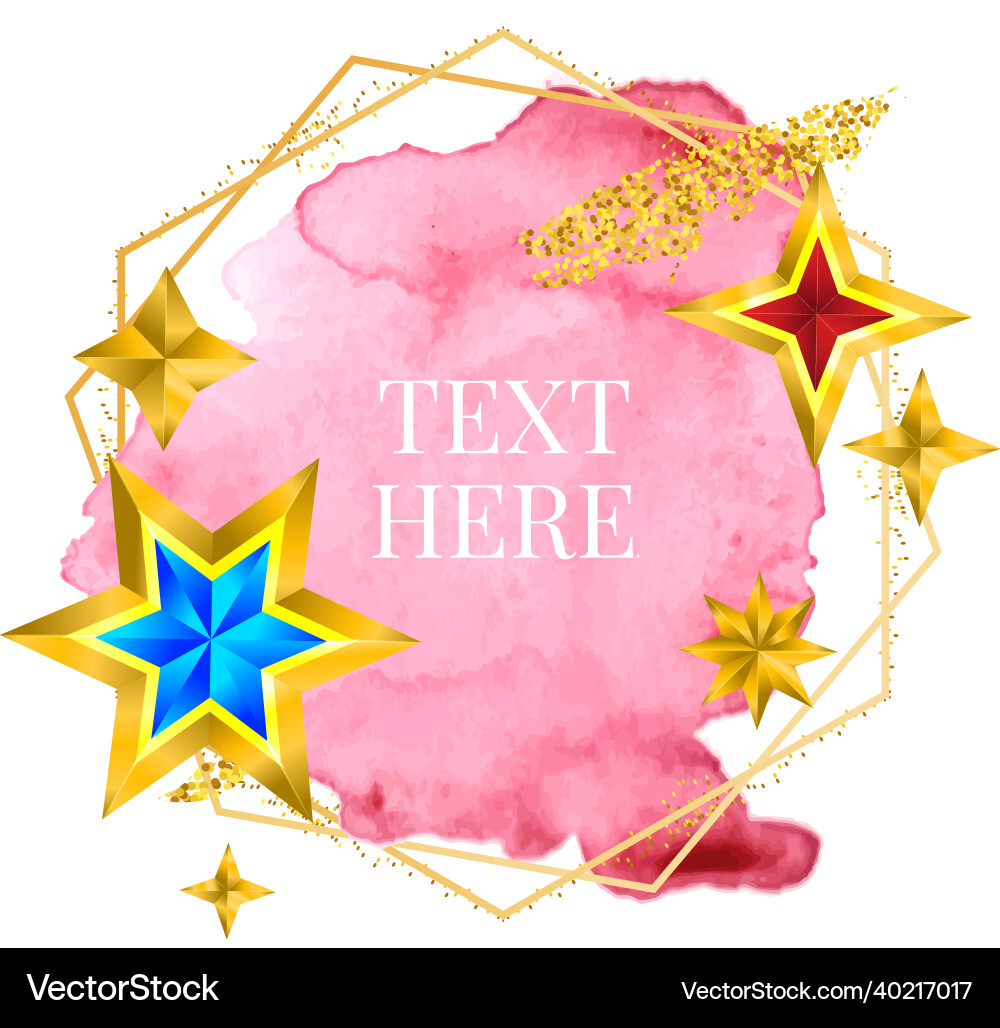 Gold frame paint hand painted brush stroke Vector Image