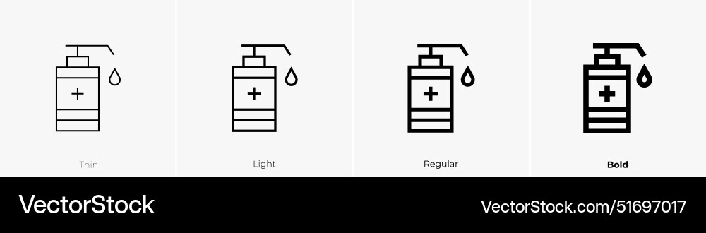 Hydroalcoholic gel icon thin light regular Vector Image