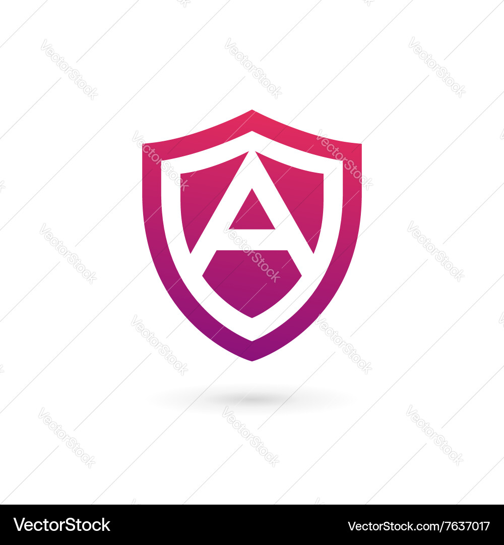 Letter a shield logo icon design template elements