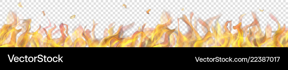 Long fire flame with horizontal repeat Royalty Free Vector