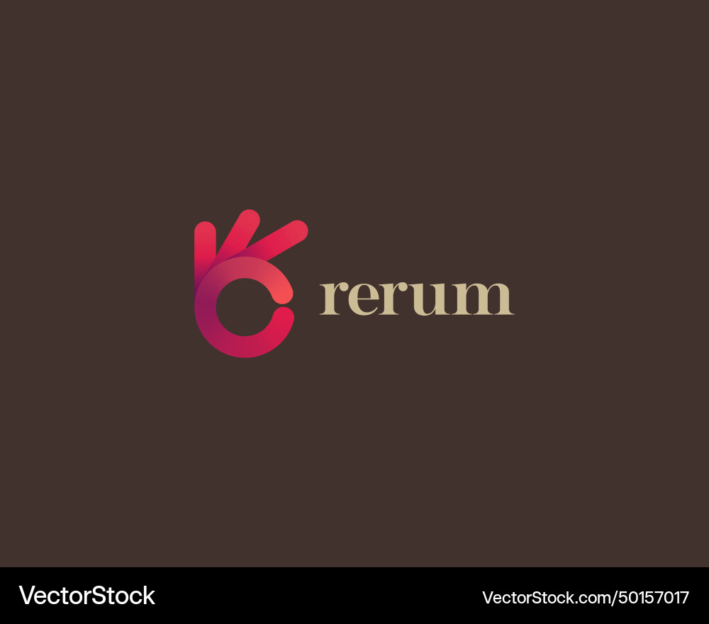 Ok sign logo design creative letter c b gradient Vector Image