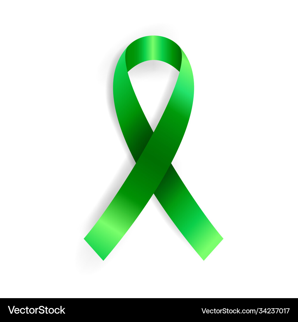 Realistic green ribbon Royalty Free Vector Image