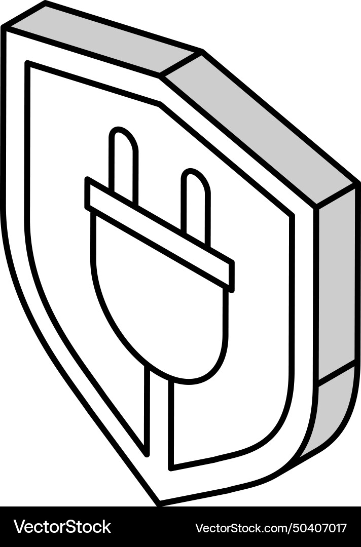 Safety electricity isometric icon Royalty Free Vector Image