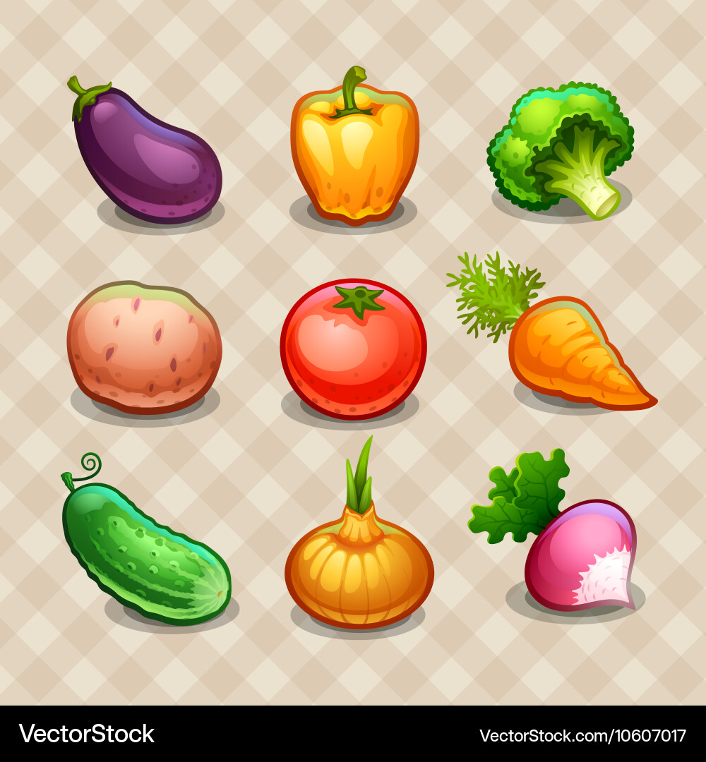 Set of vegetables Royalty Free Vector Image - VectorStock