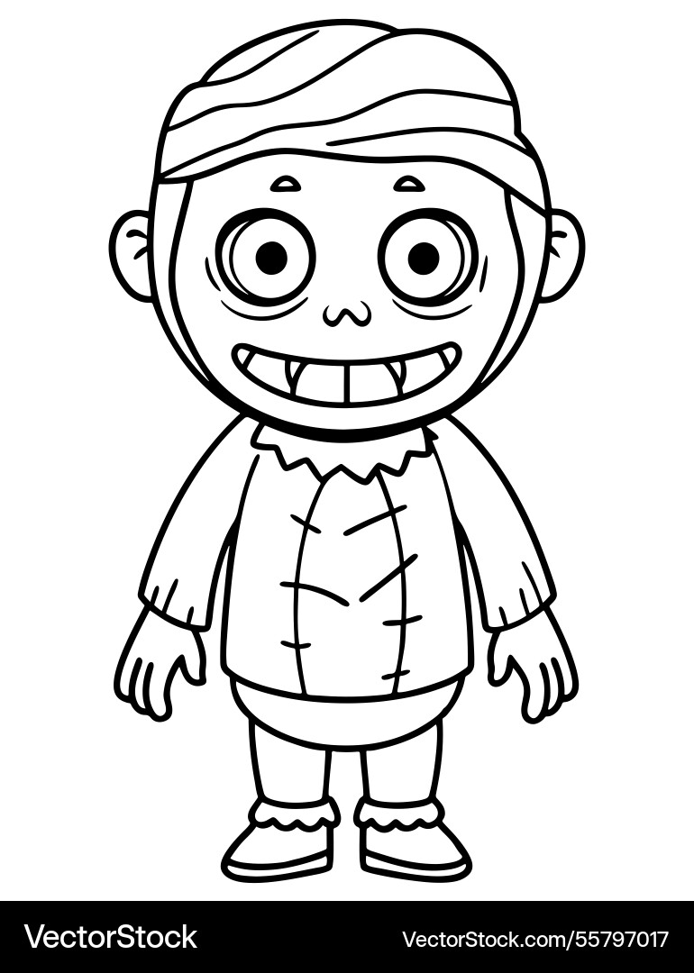 Zombie apocalypse coloring page for kids Vector Image
