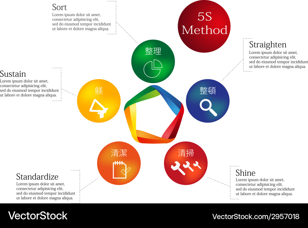 5s method Royalty Free Vector Image - VectorStock