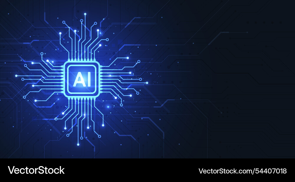 Abstract artificial intelligence chipset Vector Image