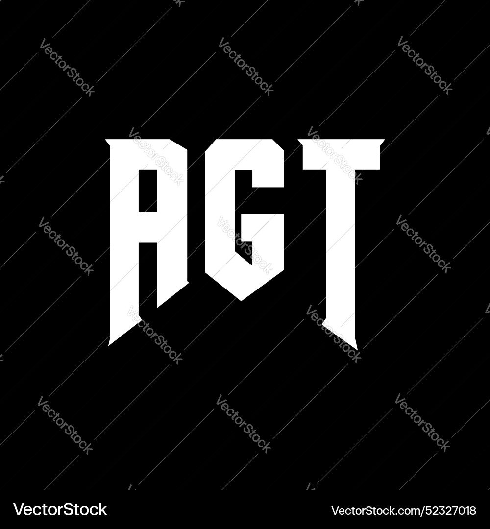 Agt Brief Logo Design für Technologieunternehmen Vektorbild