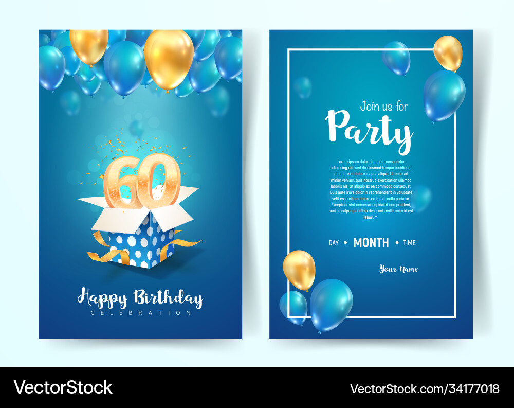 Celebration 60th years birthday Royalty Free Vector Image