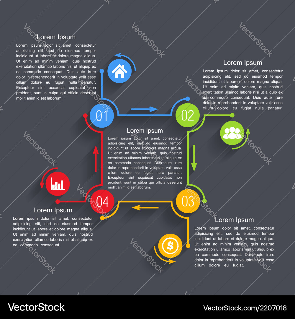 Design template with four elements Royalty Free Vector Image