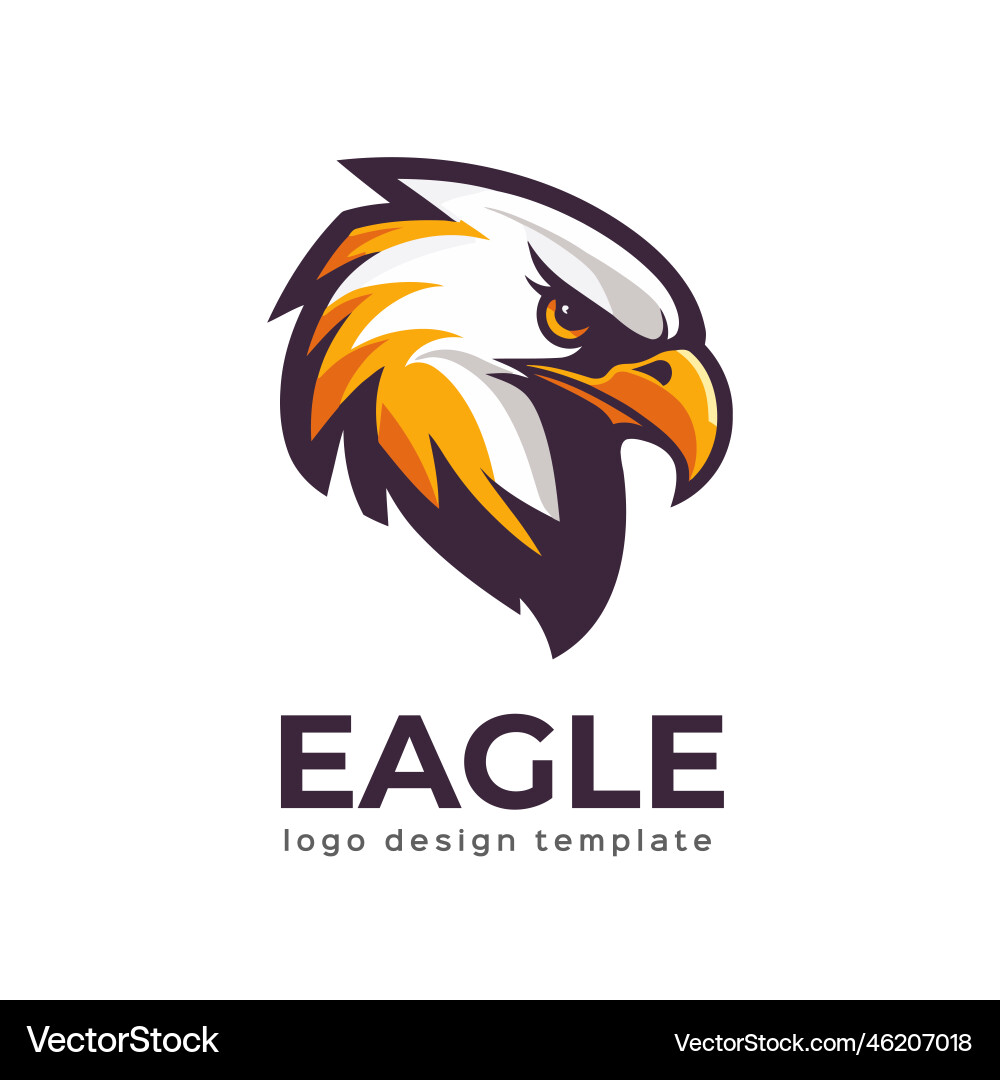 Eagle logo template icon design head Royalty Free Vector