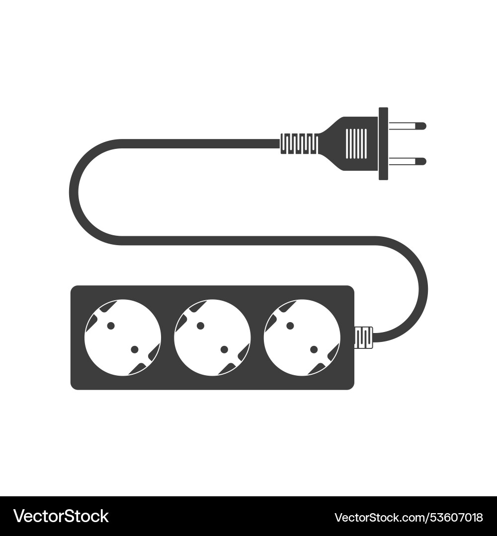 Extension cable cord isolated on white background Vector Image