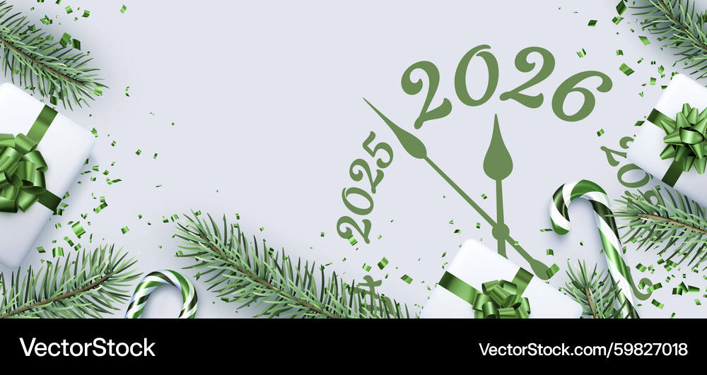 Festive 2026 Clock Countdown Royalty Free Vector Image