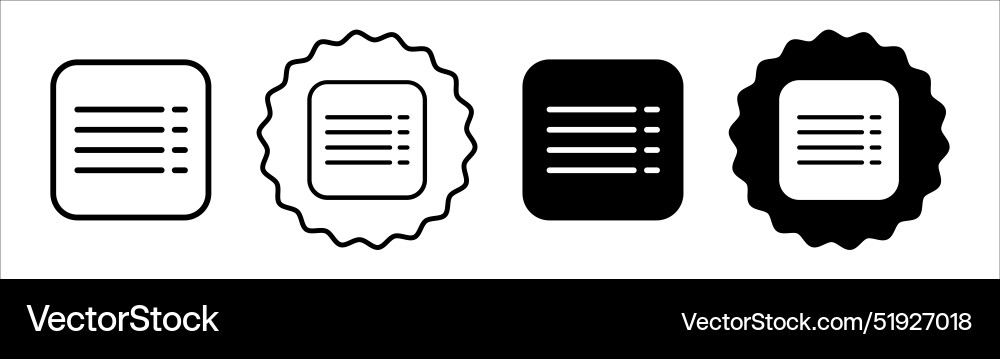 Menu icon symbol set collection simple sign Vector Image