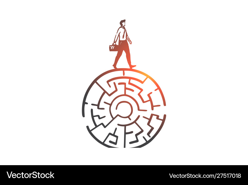 Problem solving decision making concept sketch Vector Image