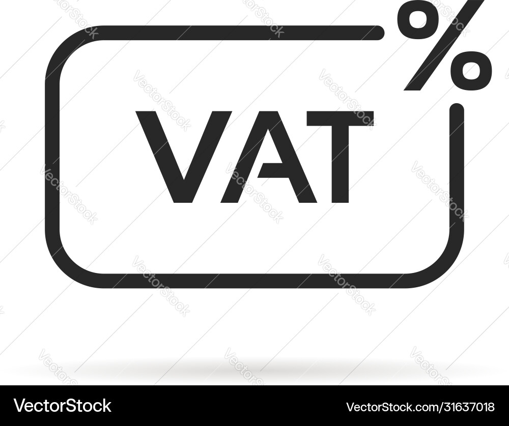 Thin Line VAT Tax Percent Icon Royalty Free Vector Image
